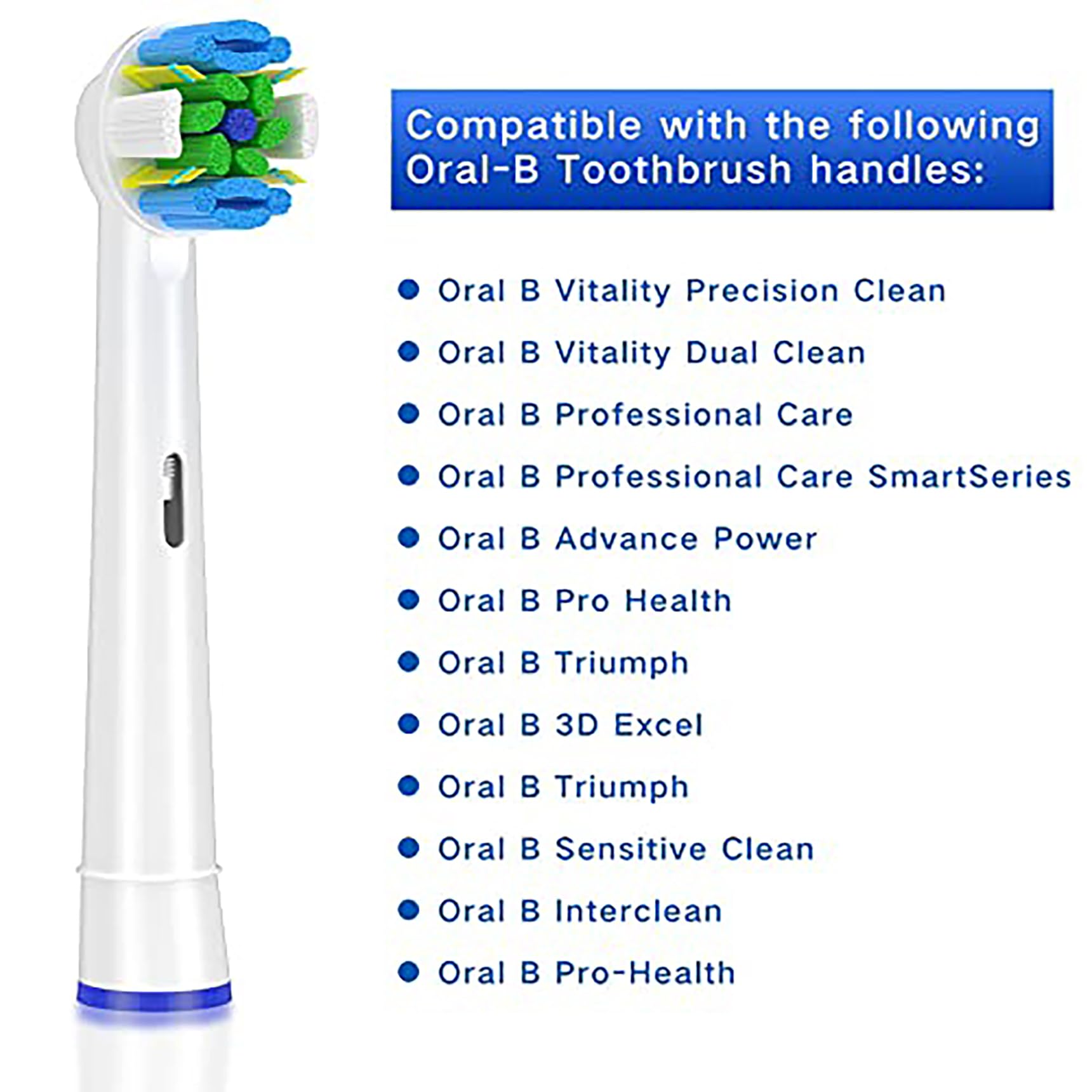 Schallcare Replacement Brush Heads Compatible with Oral B Braun Electric Toothbrush - Floss Toothbrush Head Fit for Oral B Pro 1000 Genius Smart Series (12 Pack)