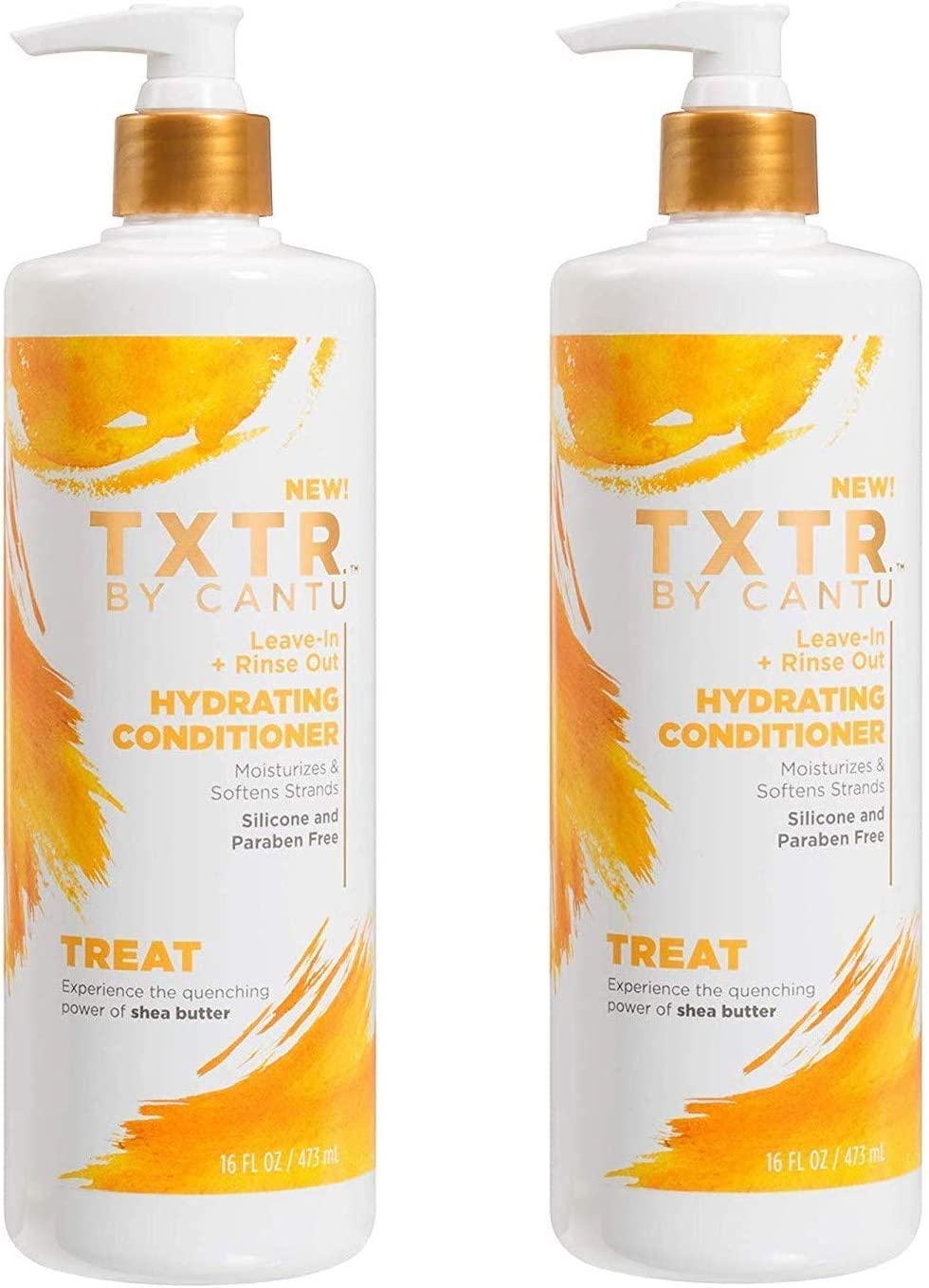 Hydrating Conditioner from TXTR by Cantu - 2 pack of 16 oz Pump Bottles - Silicone & Paraben Free Formula Moisturizes and Softens Strands