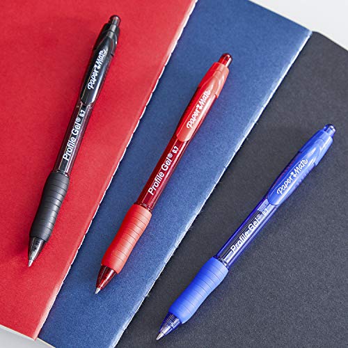 Paper Mate Gel Pen, Profile Retractable Pen, 0.7mm, Black, 12 Count