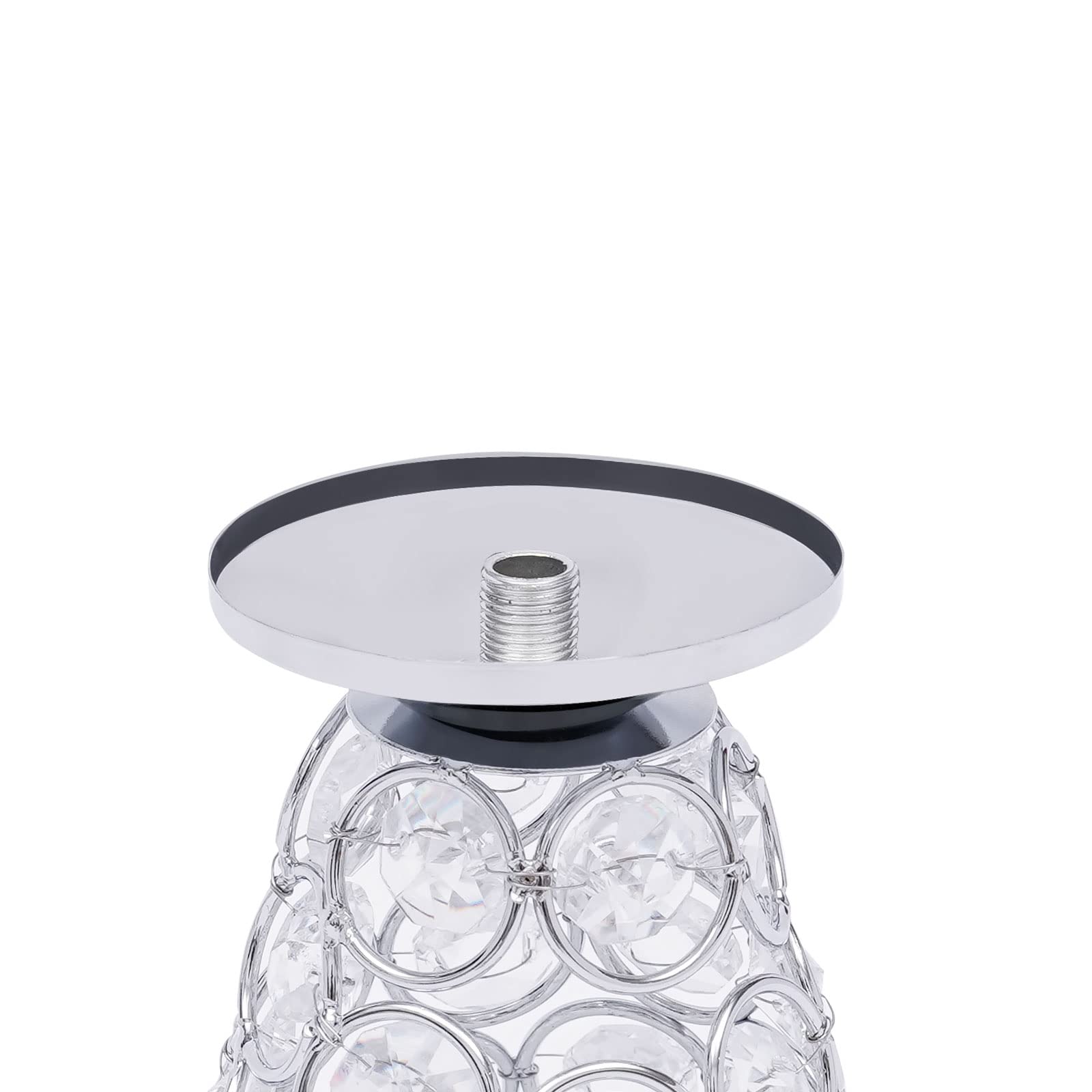 3pcs Crystal Cake Stand, Mirror Cake Tray Dessert Cupcake Pastry Candy Display Plate for Christmas Wedding Event Party Decoration (Silver)