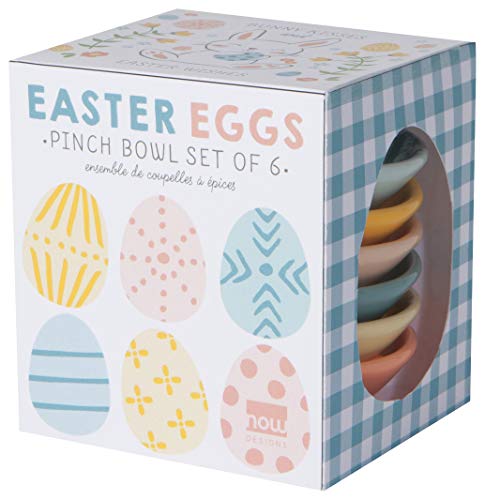 Now Designs Easter Egg Pinch Bowls, Multi Colored - 1 oz | Set of 6