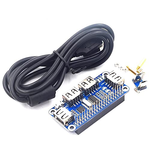 4 Ports USB HDM HUB HAT for Raspberry Pi 3/2 / Zero W Extension Board USB to UART for Serial Debugging Compatible with USB