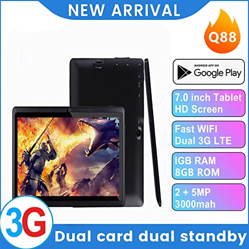 7" Android 4.4 Duad Core Tablet PC 1GB+8GB Dual Camera WiFi Bluetooth, Baby Toys for Boys Girls Adults (red)