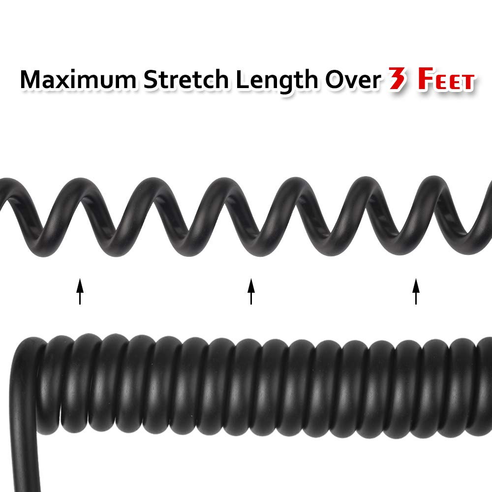 Superbat BNC Cable 3G/HD SDI Cable 3ft SDI Coil Cable 75Ohm BNC to BNC Extension Coaxial Cable for Cameras and Video Equipment,Supports HD-SDI/3G-SDI,SDI Video Cable (Black,1Pcs)