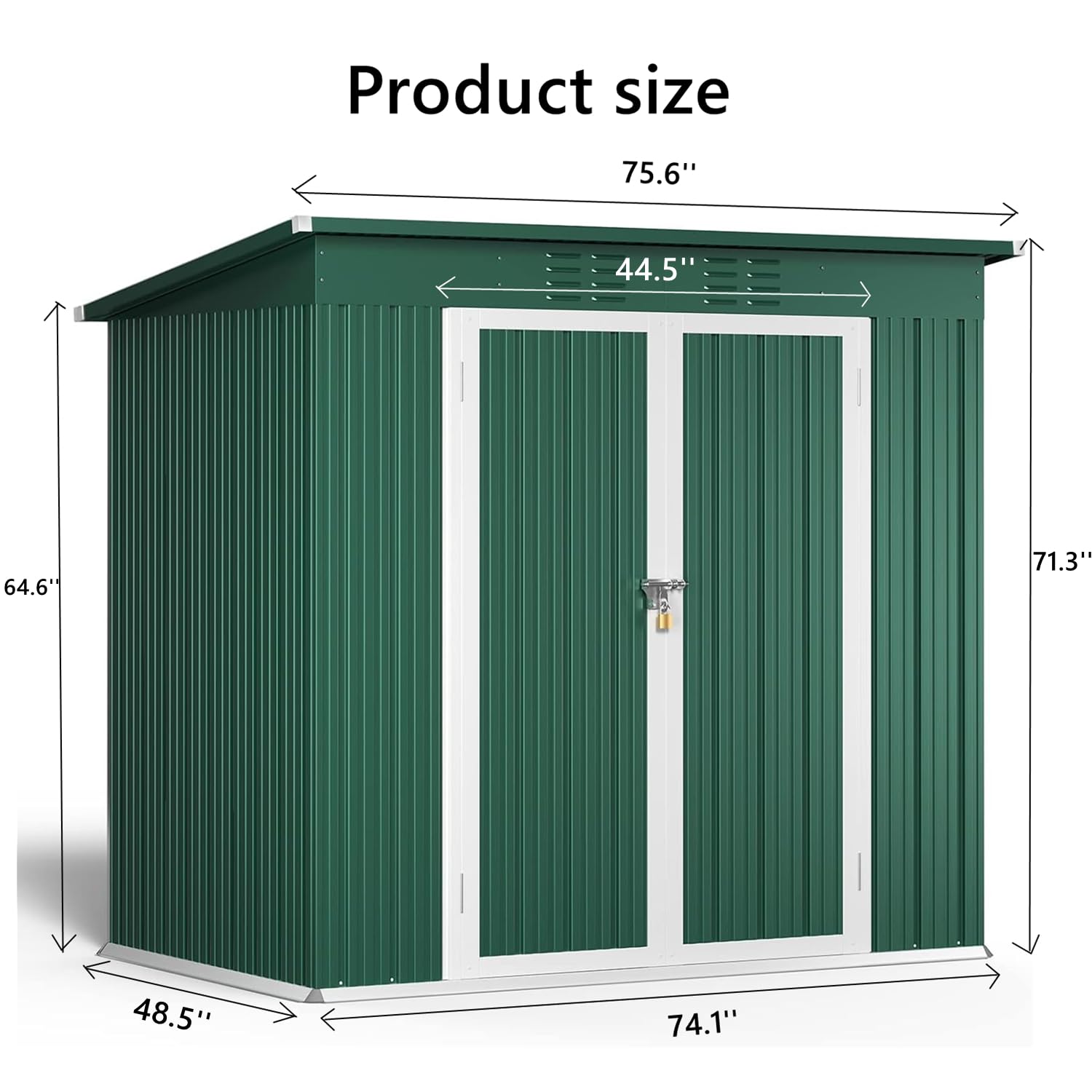 Bealife 6' x 4' Outdoor Storage Shed Clearance, Metal Outdoor Storage Cabinet with Double Lockable Doors, Waterproof Tool Shed, Backyard Shed for Garden, Patio, Lawn (Green)