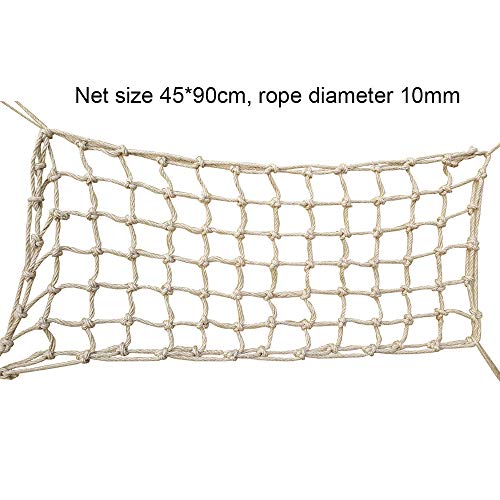 Parrot Climbing Net with 4 Hooks, Bird Cage Cotton Hemp Rope Ladder Play Gym Hammock Hanging Swing Net, Perch Toy Decor for Parakeet Grey African Cockatoo Macaw Parrotlet