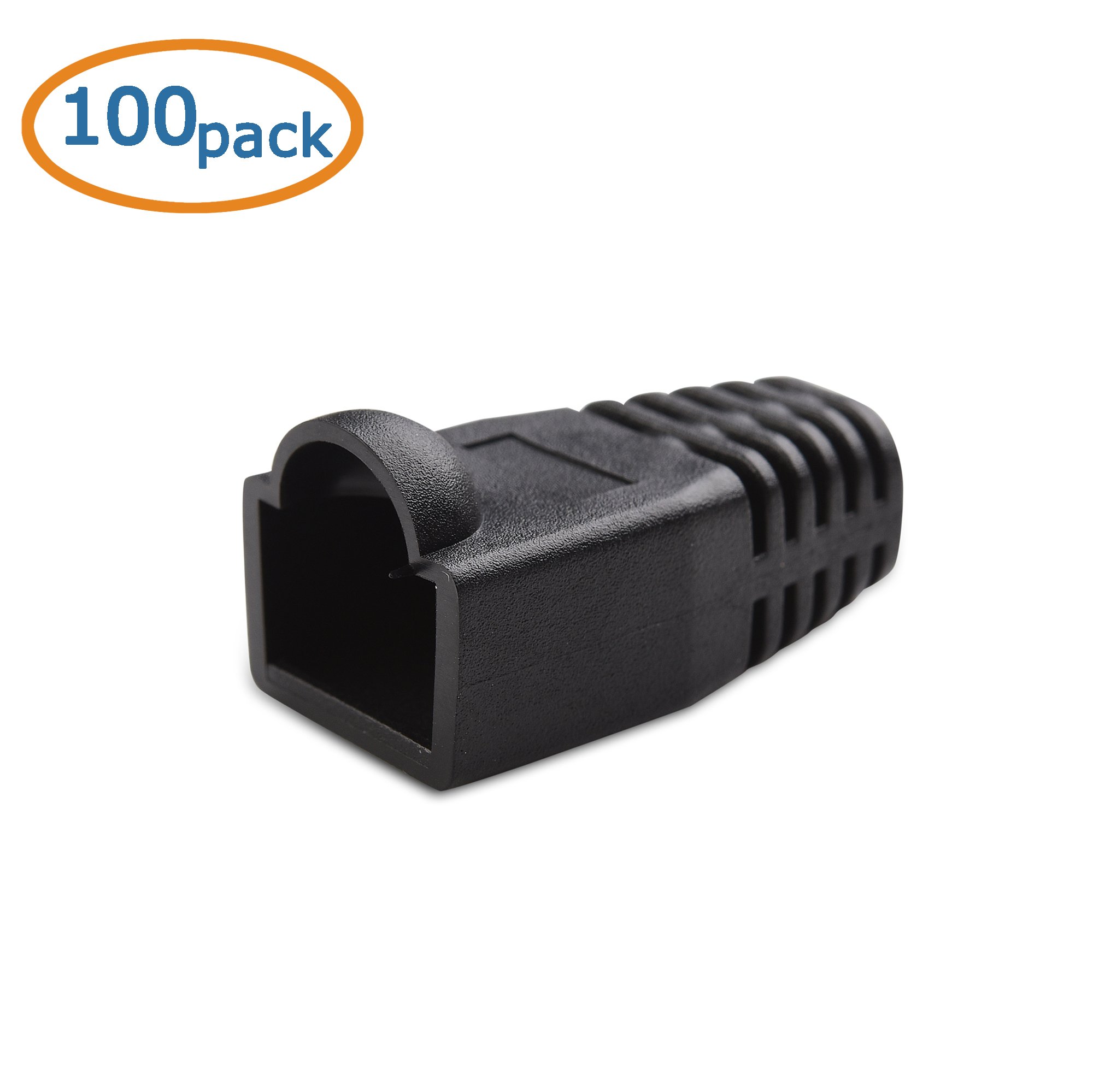 Cable Matters 100-Pack 8mm Strain Relief Boots for Large Diameter Cable in Black
