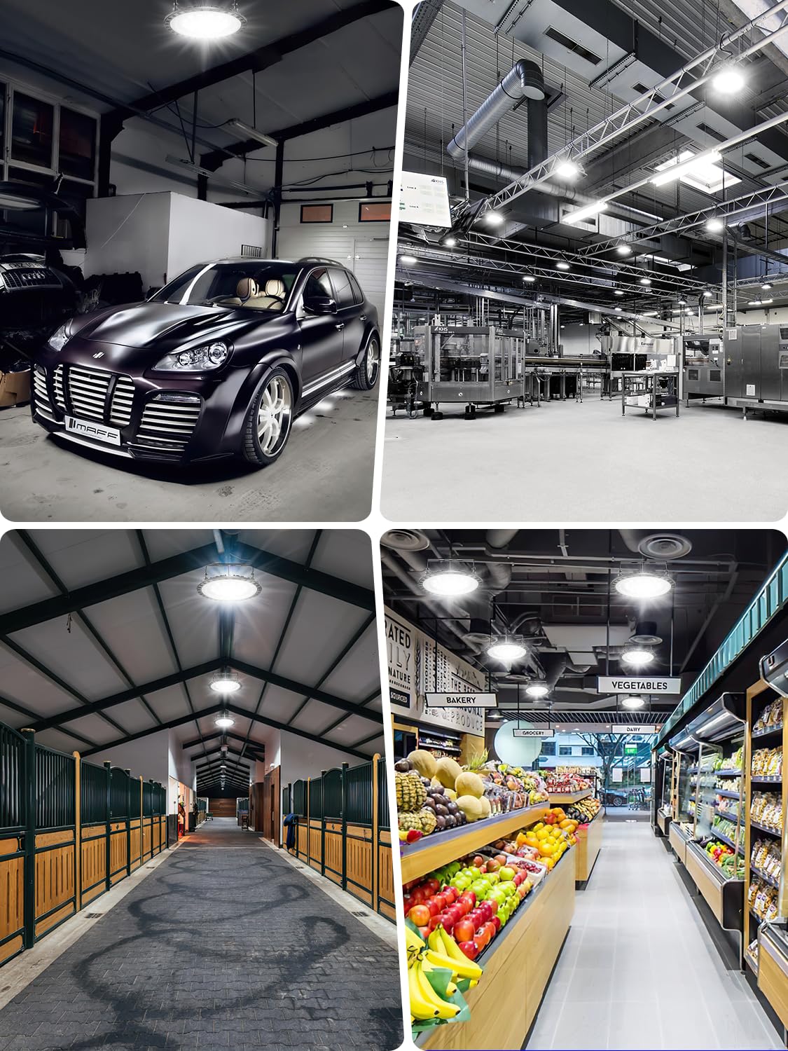 UFO LED High Bay Lights 200W 5 Packs,Super Bright 20000LM High Bay LED Shop Lights,6500K Daylight High Bay LED Lights,Waterproof High Bay Lighting,LED High Bay Light for Factory Warehouse Workshop
