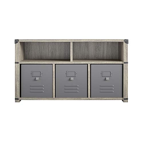 Little Seeds Nova Bedroom Grey Storage Bench, Gray Oak