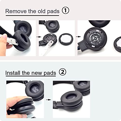 Live 400 BT Earpads - defean Replacement Ear Pads Cover Cushions Foam Compatible with JBL Live 400BT On-Ear Wireless Headphones,High-Density Noise Cancelling Foam,Softer Leather (Black)