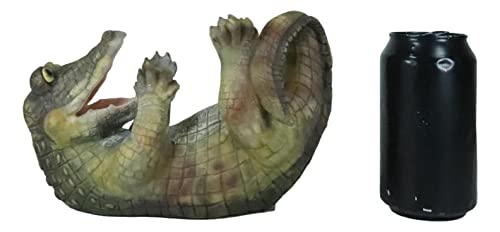 Ebros Gift Whimsical Comical Thirsty Alligator Crocodile Wine Holder Figurine 8.75" H Prehistoric Reptile Chompsy Gator Party Hosting Wine Rack Stand Decor