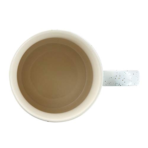 Pavilion Gift Company Retired and Taking Life One Sip at A Time-15oz Speckled Stoneware Coffee Cup Mug, 1 Count (Pack of 1), Beige