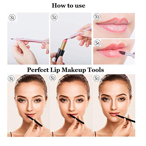 Exquisite Professional Lip Brush Applicators-Retractable Lipstick Brushes- Lipstick Gloss Makeup Brush Tool For Women and Girls (Pink)
