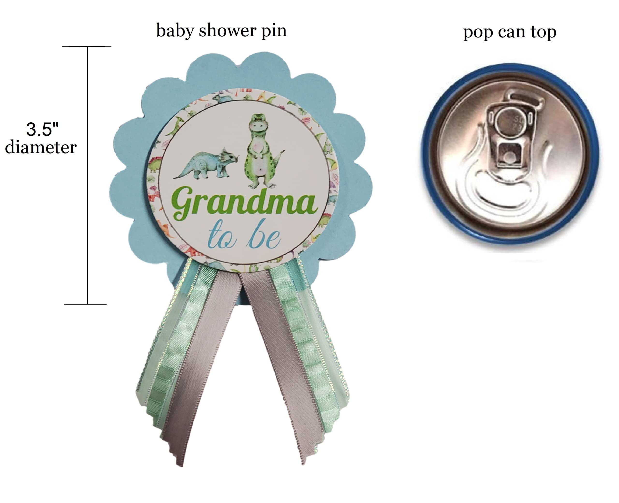 Dinosaur Baby Shower Pins for Mommy Daddy Grandma Jungle Family to wear, It's a Boy Baby Sprinkle (DADDY)