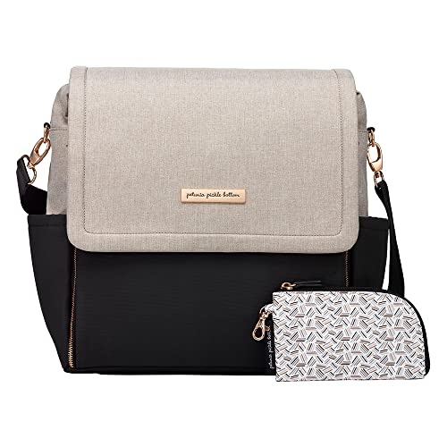 Petunia Pickle Bottom Boxy Backpack, Diaper Bag, Stylish Baby Bag, Spacious Backpack, On-The-Go Moms, Sand/Black