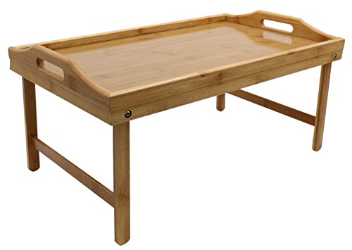 Folding Bed Tray Table With Legs And Breakfast Serving Tray Bamboo Bed Table And Bed Trey With Legs Dinner Butler Tray Lad Desk