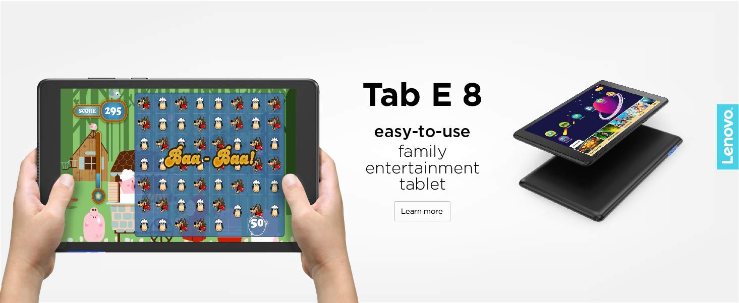 Lenovo Tab E8, 8″ Touchscreen, 1GB RAM, 16GB, Android, Slate Black (Renewed)