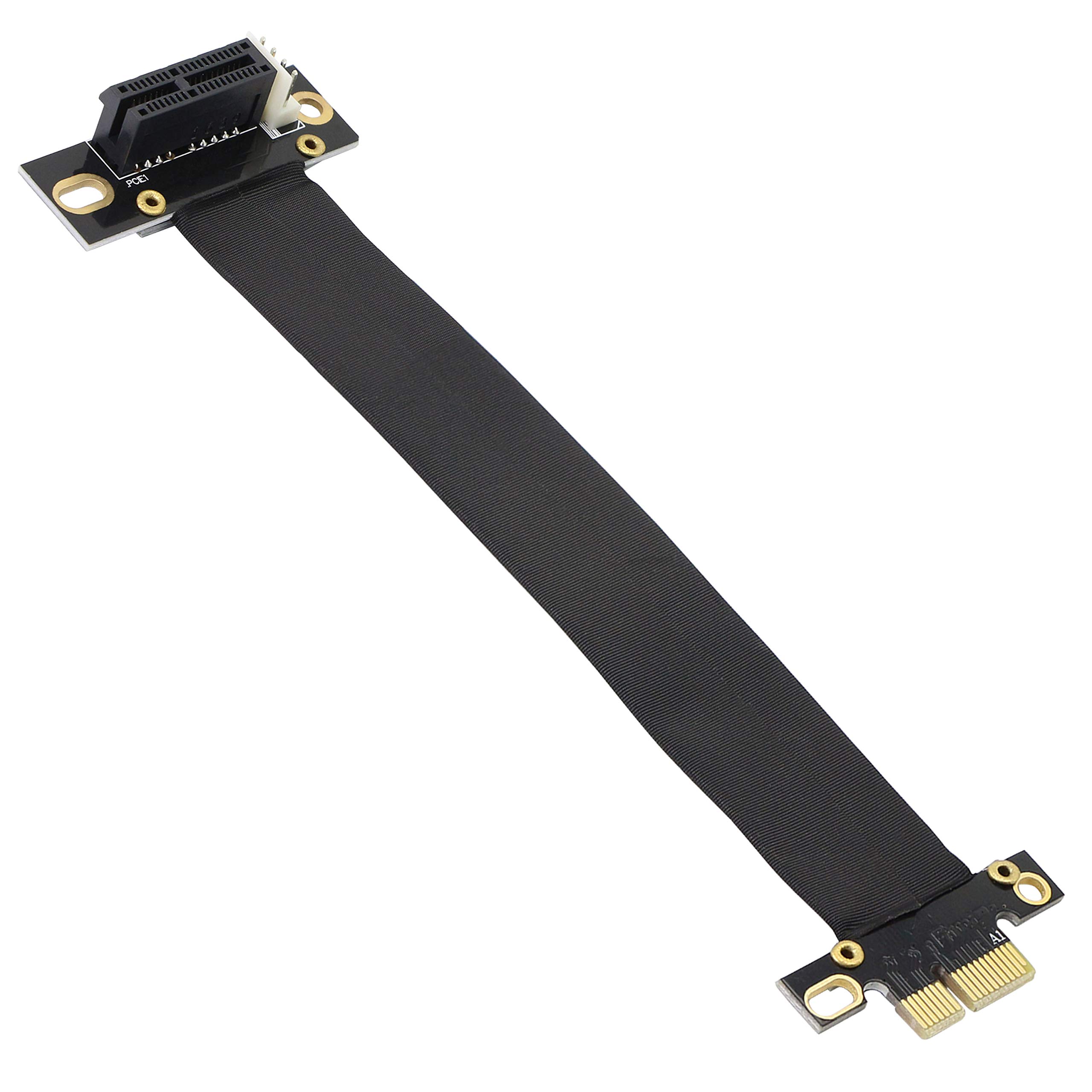 PCIE Extension Cable,PCI-Express 3.0 1X Male to Female Riser Cable PCI-E 1X Extender Adapter Jumper (18cm,90°