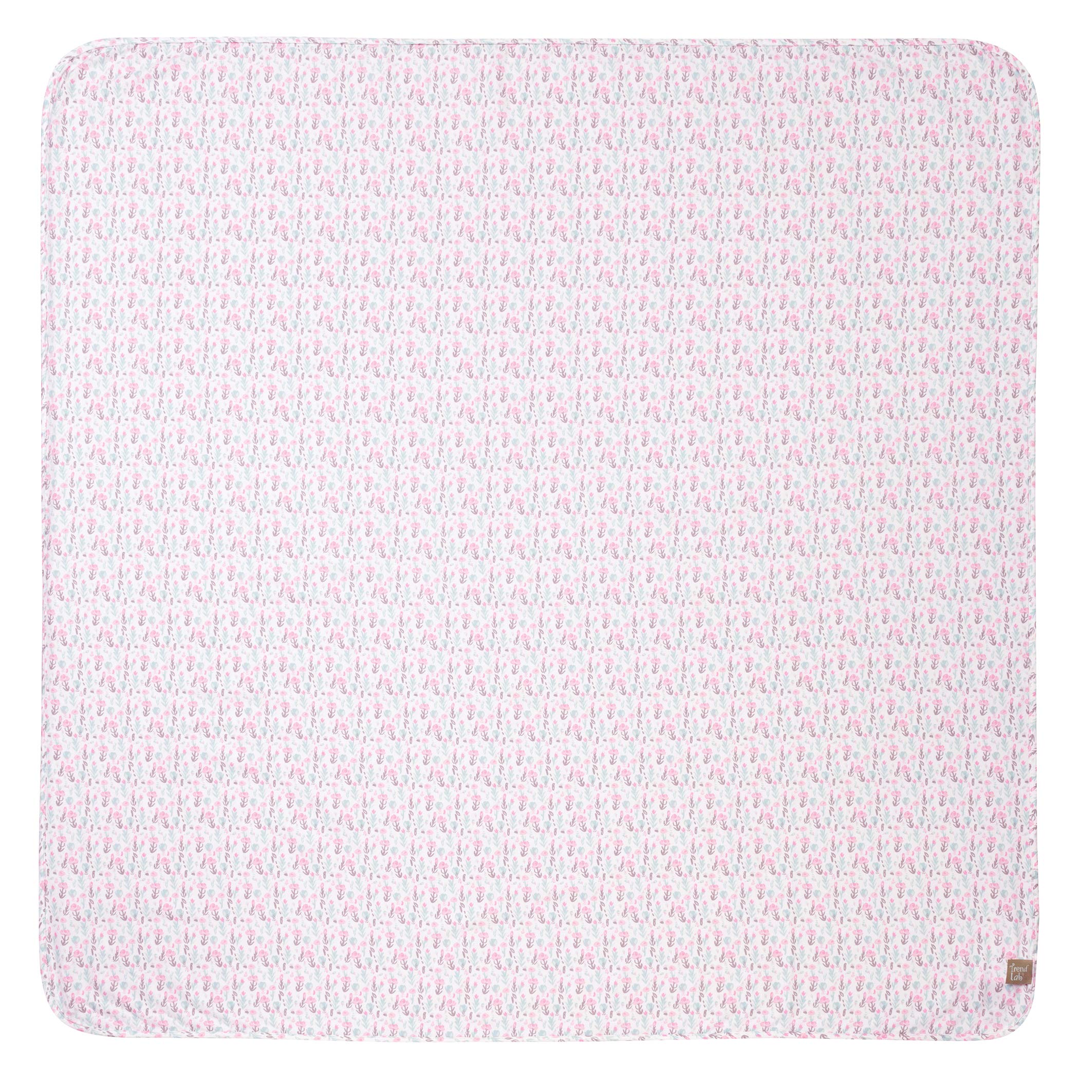 Trend Lab Pastel Painterly Floral Jumbo Deluxe Flannel Swaddle Blanket-Pastel Painterly Floral Watercolor Print, 100% Cotton Flannel, Pinks, Teal, Mint, Gray, 48 in x 48 in