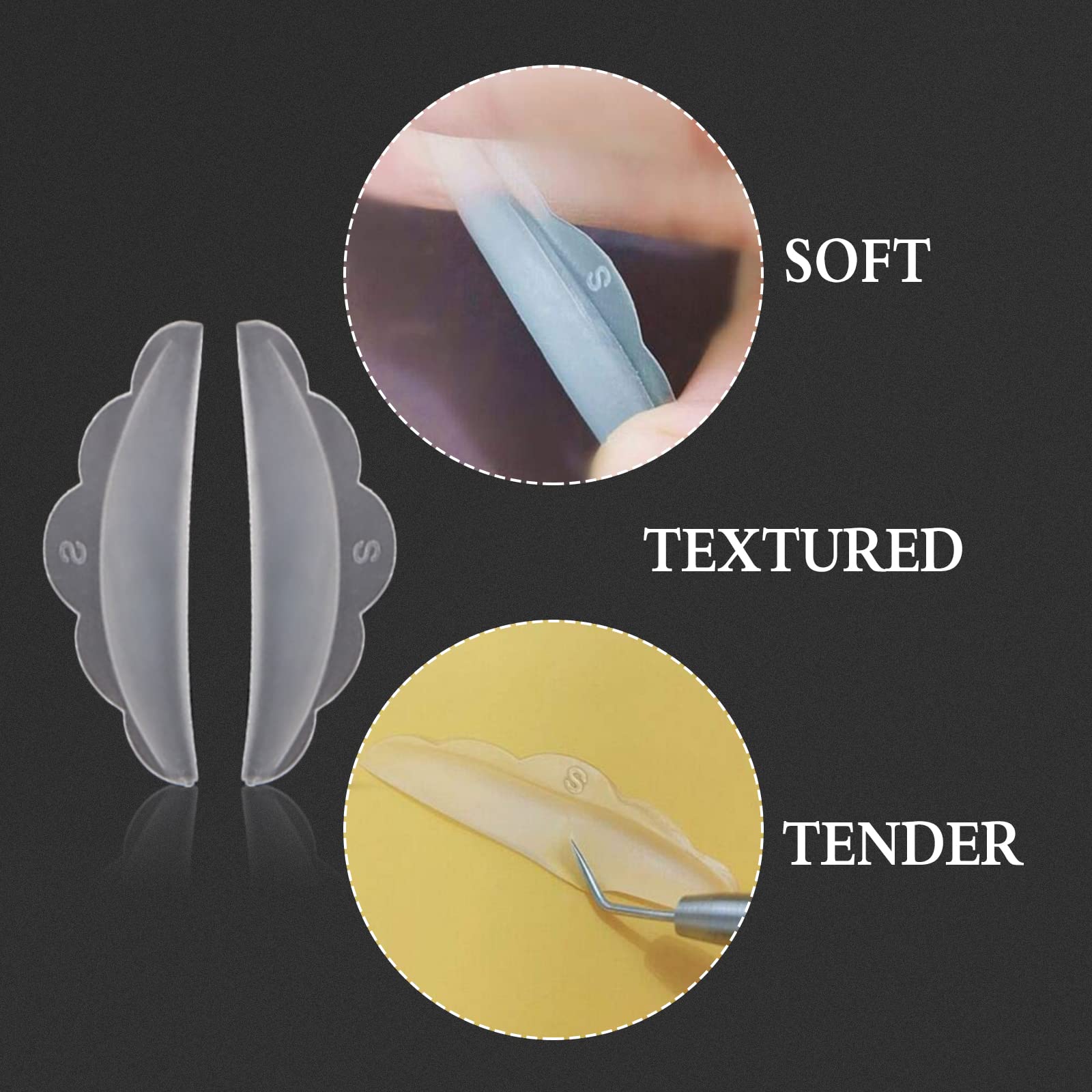 Libeauty Lash Lift Rods, Lash Lift Pads, 6 Pcs SSS Reusable Eyelash Perming Curler Shield Pads, with Premium PU Storage Case for Perfect Lash Lifting