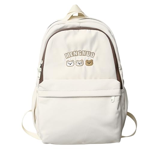Aiyify Cute Backpack Kawaii Backpack for School Aesthetic Backpack Kawaii School Supplies Cute Backpacks with Accessories (White)