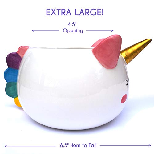 Unicorn Yarn Bowl for Knitting - Ceramic Knitting Bowl Extra Large 8.5β- Ceramic Yarn Bowl Crochet Accessories Yarn Holder Storage Gift for Knitters