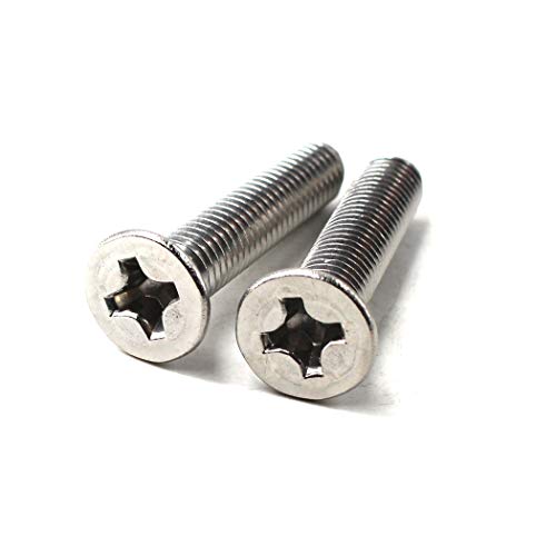 M2.5x8 Phillips Screws 304 Stainless Steel Flat Head Machine Screws Countersunk Screw (Pack of 100)