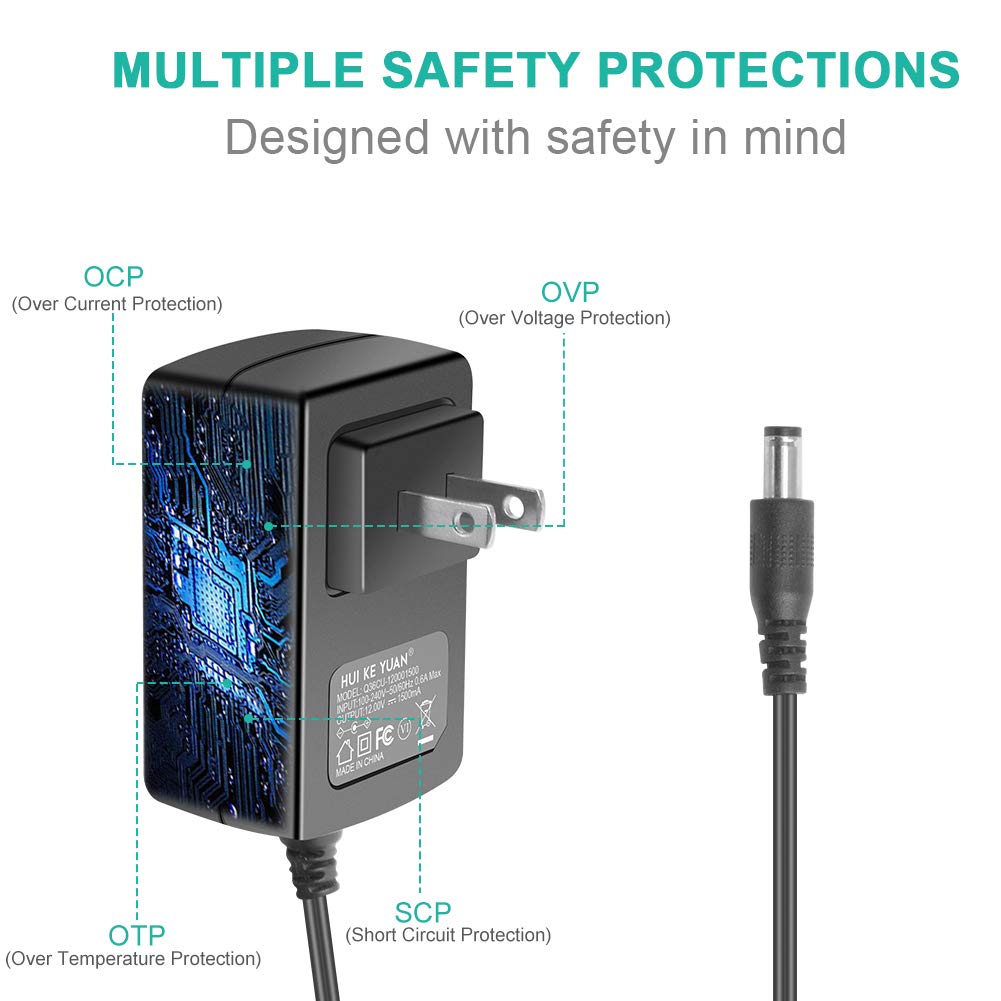 HKY 12V AC Adapter Compatible with Sony Blu Ray Player BDP-S5200 BDP-S3700 BDP-S3200 BDP-S6700 BDP-S1700 BDP-S5700 BDP-S4700 BDP-S2700 BDP-S6500 BDP-S5500 BDP-S3500 Power Cord Charger AC-M1208UC