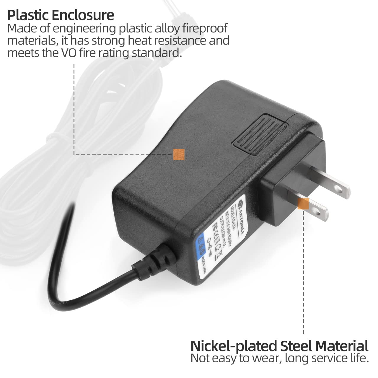 ANTOBLE AC/DC Adapter for GPX PC301B PC101B Portable Compact Disc CD Player Power Supply Charger - 6.5ft Cord