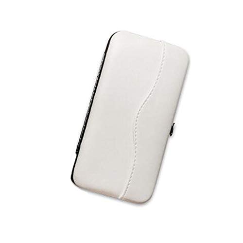 NUOMI Tweezers Storage Cases PU Outer Layer Rectangle Protective Box Makeup Tools Small Organizing Bags for Eyelash Curler/Eyelash Extension Tweezers/Scissors/Grooming Tool, White