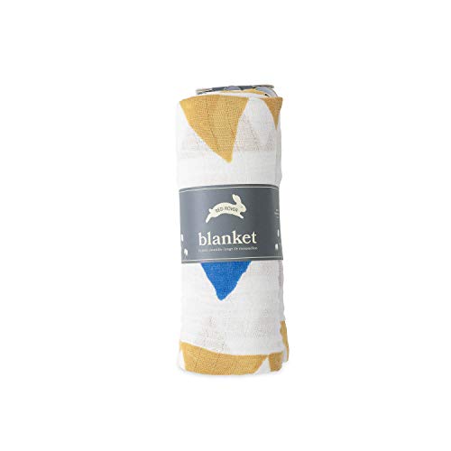 Red Rover Kids Cotton Muslin Swaddle - 47”x 47”- 100% Cotton – Machine Washable – Softer with Every Wash – Playful Designs -Soft, Breathable & Lightweight – Unisex (Banners)