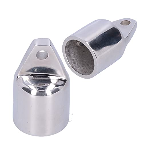 Universal Top Cap External Eye End Accessories 316 Stainless Steel Bimini for 1in OD Round Tube (Pack of 2) for Top Caps Tube Canopy Hardware Eye End Cap Top Cap Fitting Boat Slide Cap Top Eye End Sta