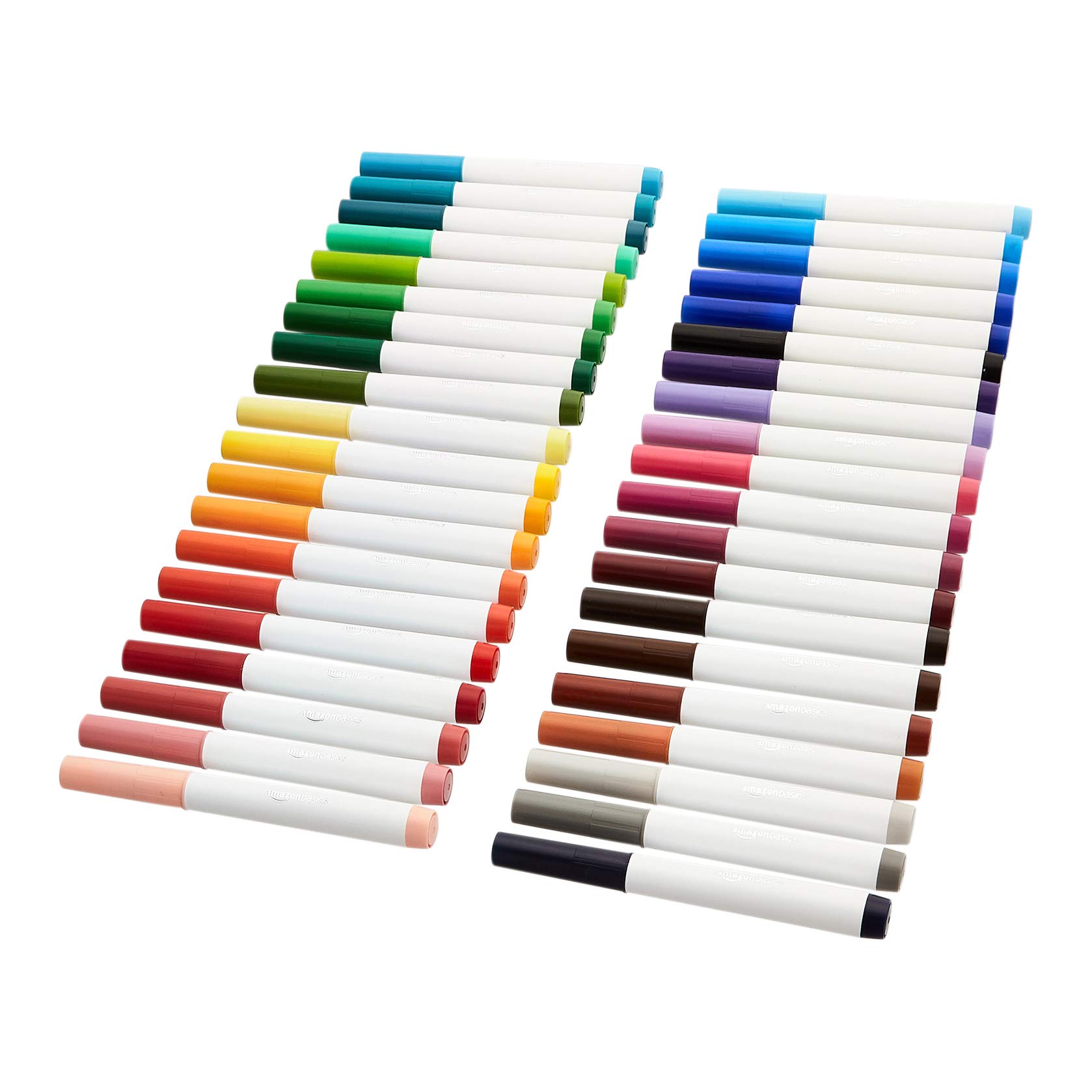 Amazon Basics Colored Markers Pack of 40, Broad Line Washable Markers, Multicolored for Drawing, School