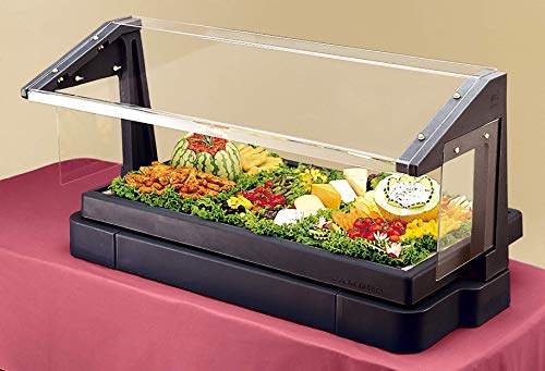 Cambro BBR480110 Buffet Bar 4 Foot 3 Food Pan Wells with Sneeze Guard Black Case of 1