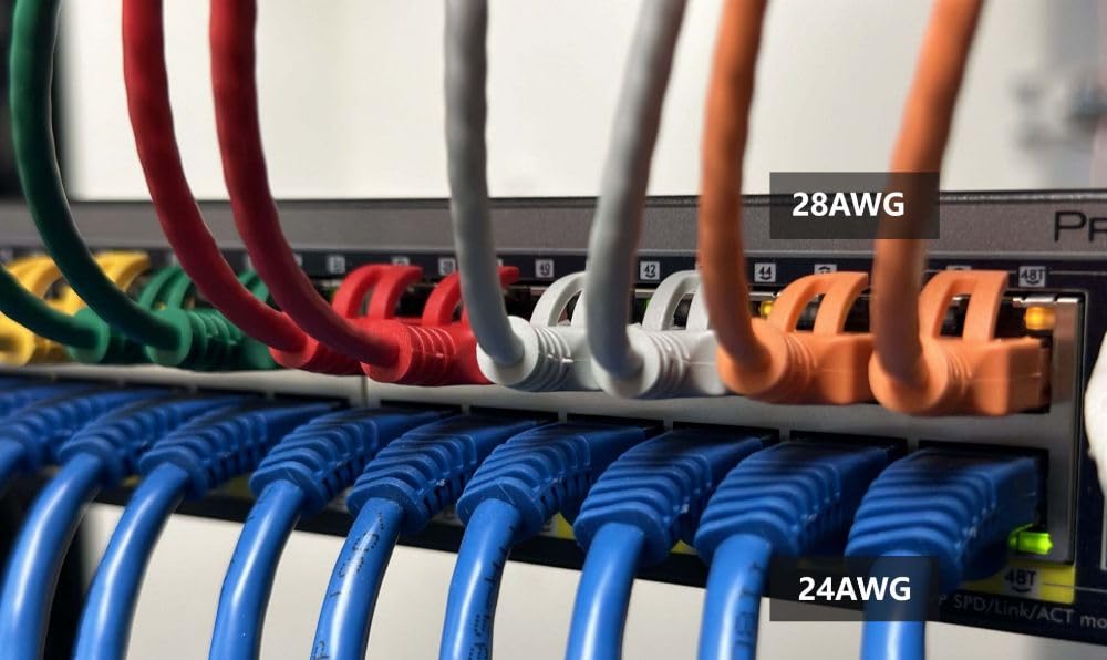 InstallerParts Ethernet Cable CAT6A Slim Cable UTP Booted 1 FT (10 Pack) - White - Professional Series - 10Gigabit/Sec Network/High Speed Internet Cable, 550MHZ, 28AWG