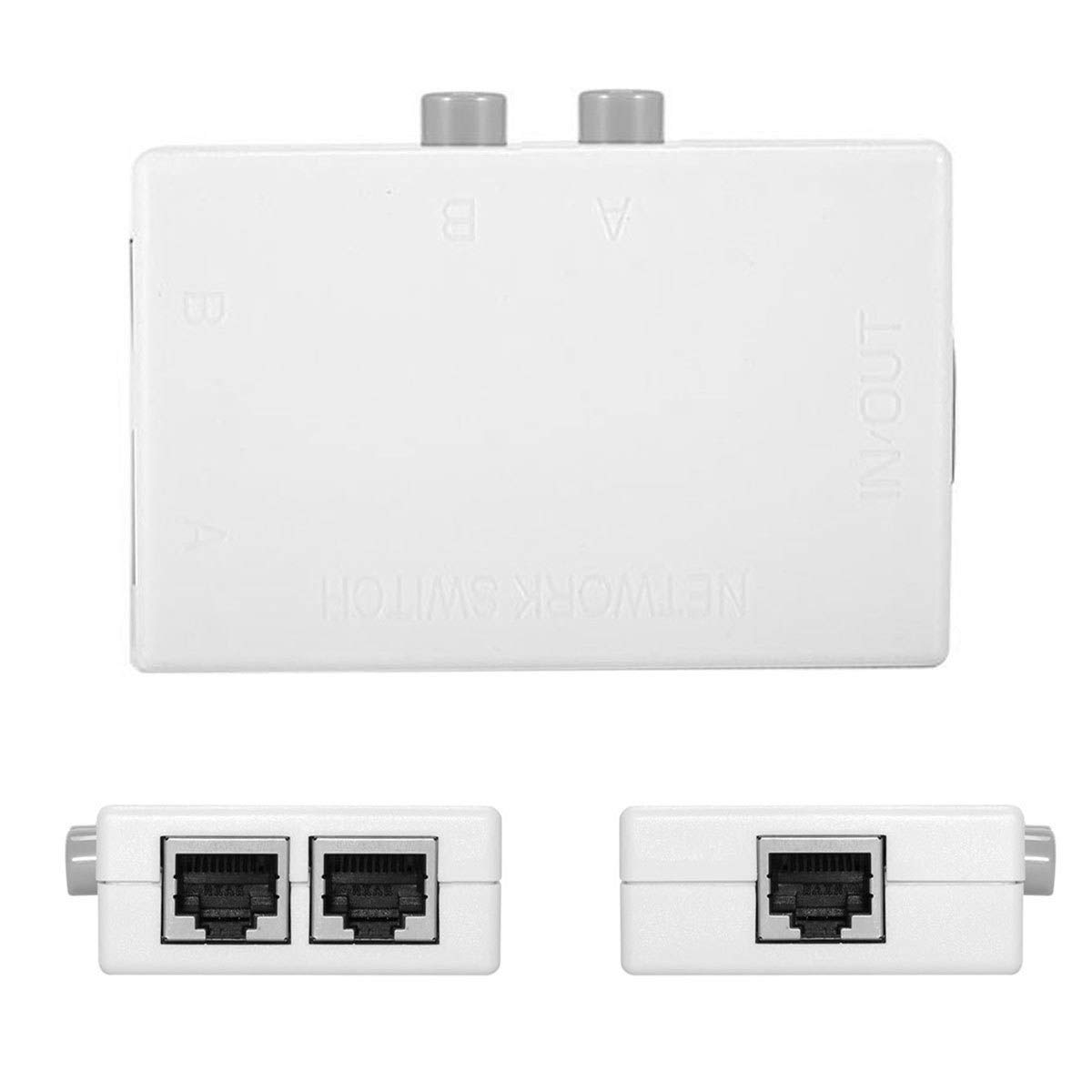 Cablecc UTP STP 2 in 1 Out 2 Ports RJ45 LAN CAT Network Switch Selector Internal External Networking Switcher Splitter Box