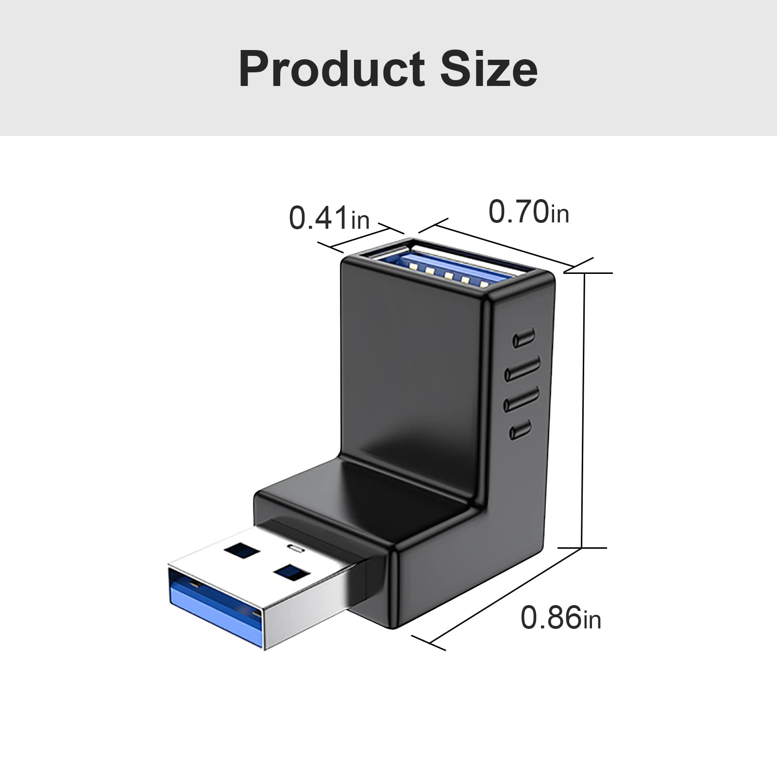Oxsubor USB 3.0 Adapter 90 Degree Male to Female Combo Vertical Up and Down Angle Coupler Connector