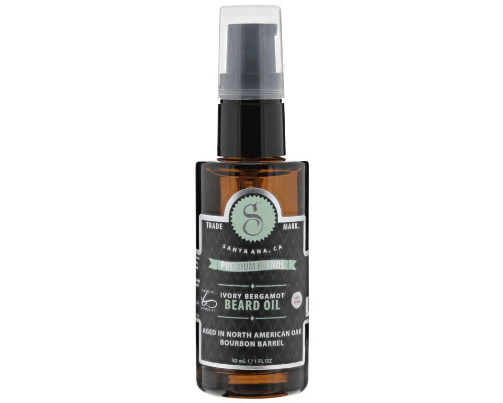 Suavecito Premium Blends Beard Oil - Leave-In Beard Conditioner For Softening Hair, Hydrating Skin, Eliminating Beard Dandruff, Healthy Beard Growth - Ivory Bergamot Fragrance - 1 oz