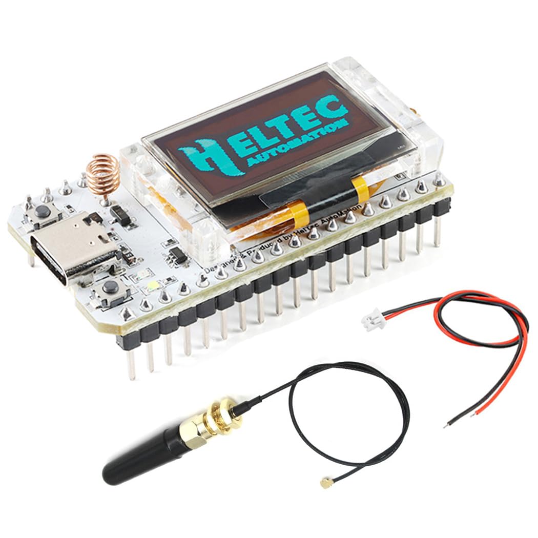 HiLetgo ESP32 LoRa V3 SX1262 0.96 inch OLED Display Development Board WiFi Bluetooth Dual Core 240MHz CP2102 and 433-510MHz Antenna for Arduino Smart WiFi LoRa 32(Unsoldered)