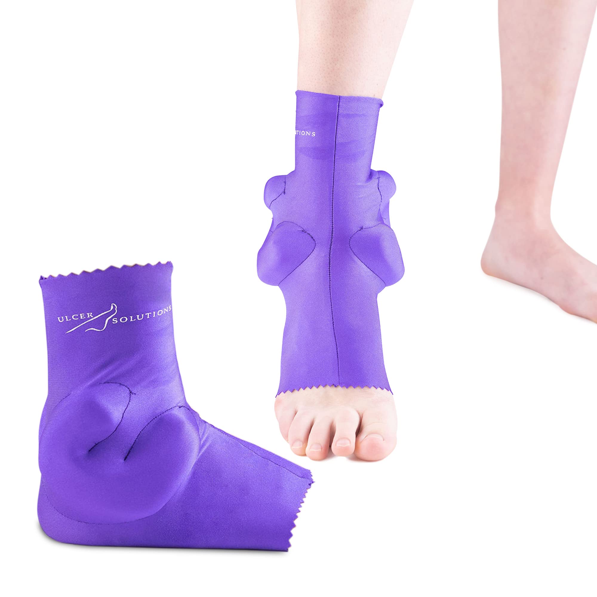 Ulcer Solutions Ankle Keeper, Ankle Protector for Pressure Sores, Lightweight, Stretchable Ankle Pillow, Enhanced Ankle Pads for Better Comfort and Mobility (Medium: 7.5-9.0” (19.0-23cm))