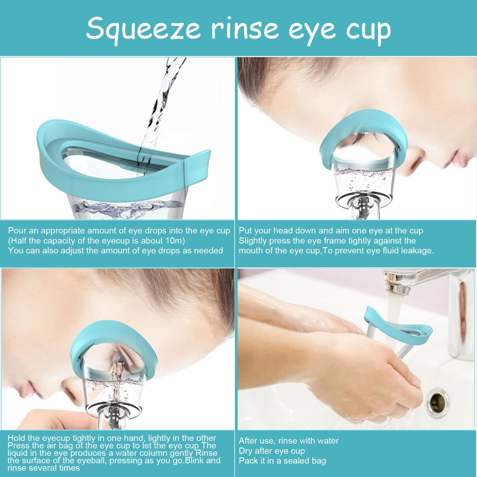 AXLOFO® Eye Wash Cup, Eye Wash Bath Kit (Eye Drop Guide/Wash Cup), Silicone Eye Cup for Effective Eye Cleansing, Soothing Tired Eyes (1)