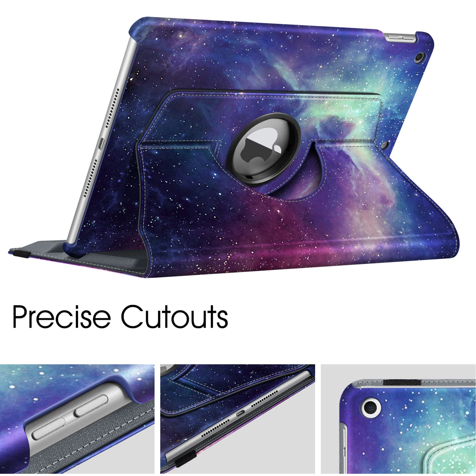 Fintie Case for iPad 9th / 8th / 7th Generation (2021/2020/2019), iPad 10.2 Inch Case -360 Degree Rotating Stand Protective Back Cover, Supports Auto Wake/Sleep, Galaxy