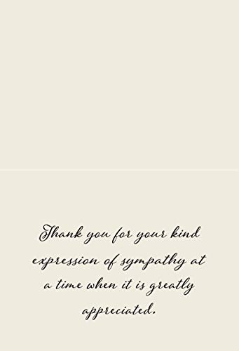 Funeral Thank You Cards - Sympathy Bereavement Thank You Cards With Envelopes - Message Inside (25, Rose)