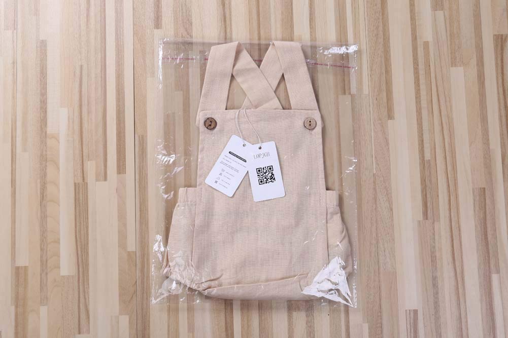 LOPJGH Newborn Baby Summer Romper Unisex Solid Color Button Jumpsuit Sleeveless Backless Overalls Outfits 1Pcs (12-18 Months, Khaki)