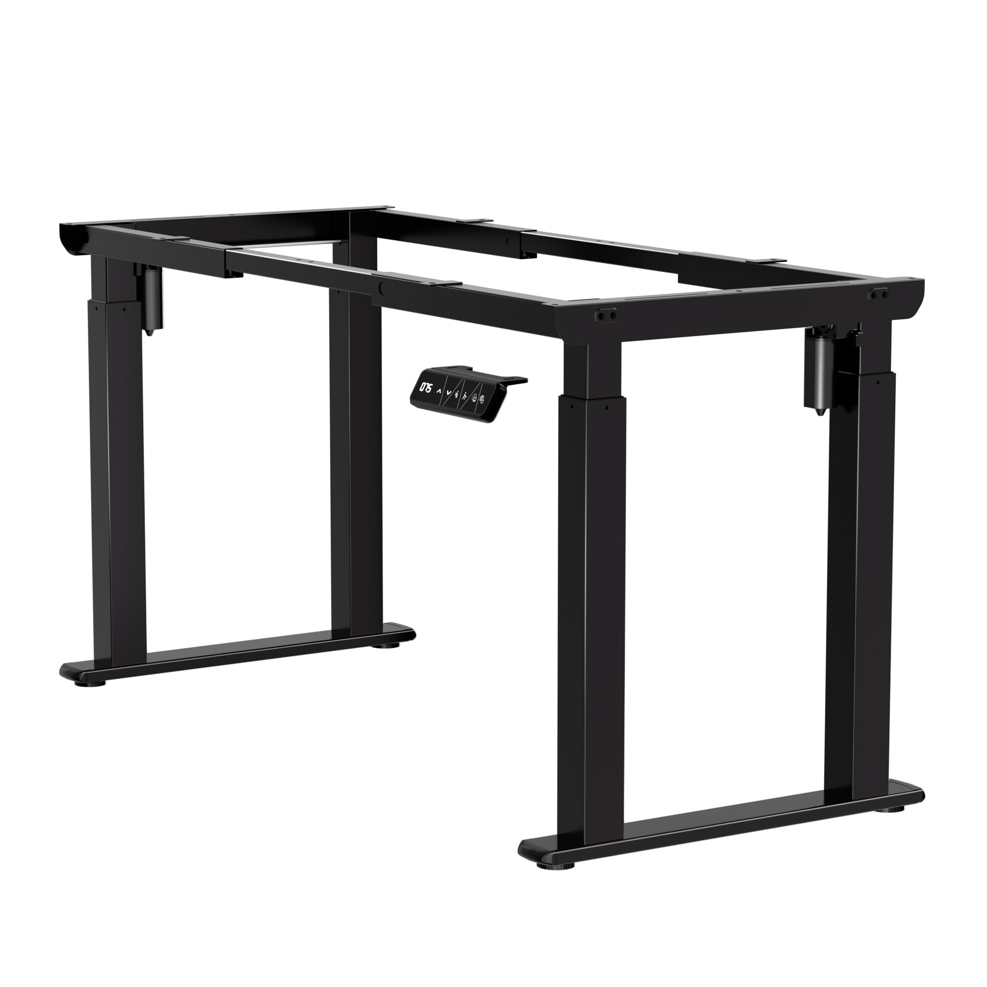 4-Leg Standing Desk Frame Dual Motor, Electric Adjustable Legs Compatible Desktop Size 39″-79″, 264 lbs Weight Capacity, Anti-collision Detection Stand Up Desk Frame Workstation, Black Frame Only