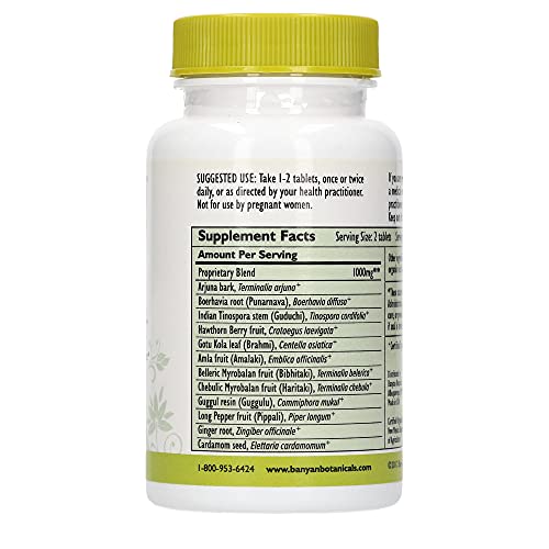 Banyan Botanicals Heart Formula – Organic Herbal Heart Health Supplement with Hawthorn Berry and Guduchi – Supports Proper Function of The Heart* – 90 Tablets – Non-GMO Sustainably Sourced Vegan