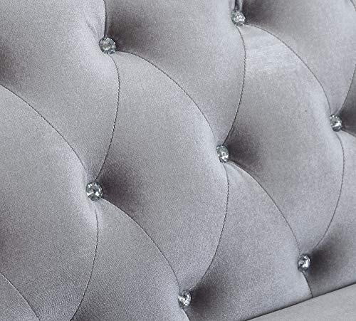 Coaster Furniture Frostine Sofa Silver Velvet Chrome Chrome 551161