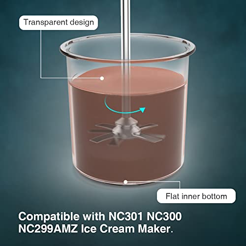 ARCOOLOR Pint Containers with Silicone Lids 4 Pack Replacement for Ninja Pints and Lids, Compatible with NC299AMZ & NC300s Series Ice Cream Maker with E-Cookbook, Airtight & Dishwasher Safe (Mix2)