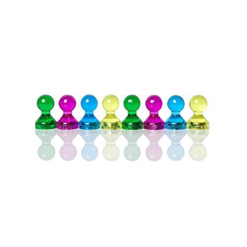 Bullseye Office - Assorted Acrylic Push Pin Magnets - Perfect as Refrigerator Magnets, Whiteboard Magnets, Office Magnets (48, Assorted)