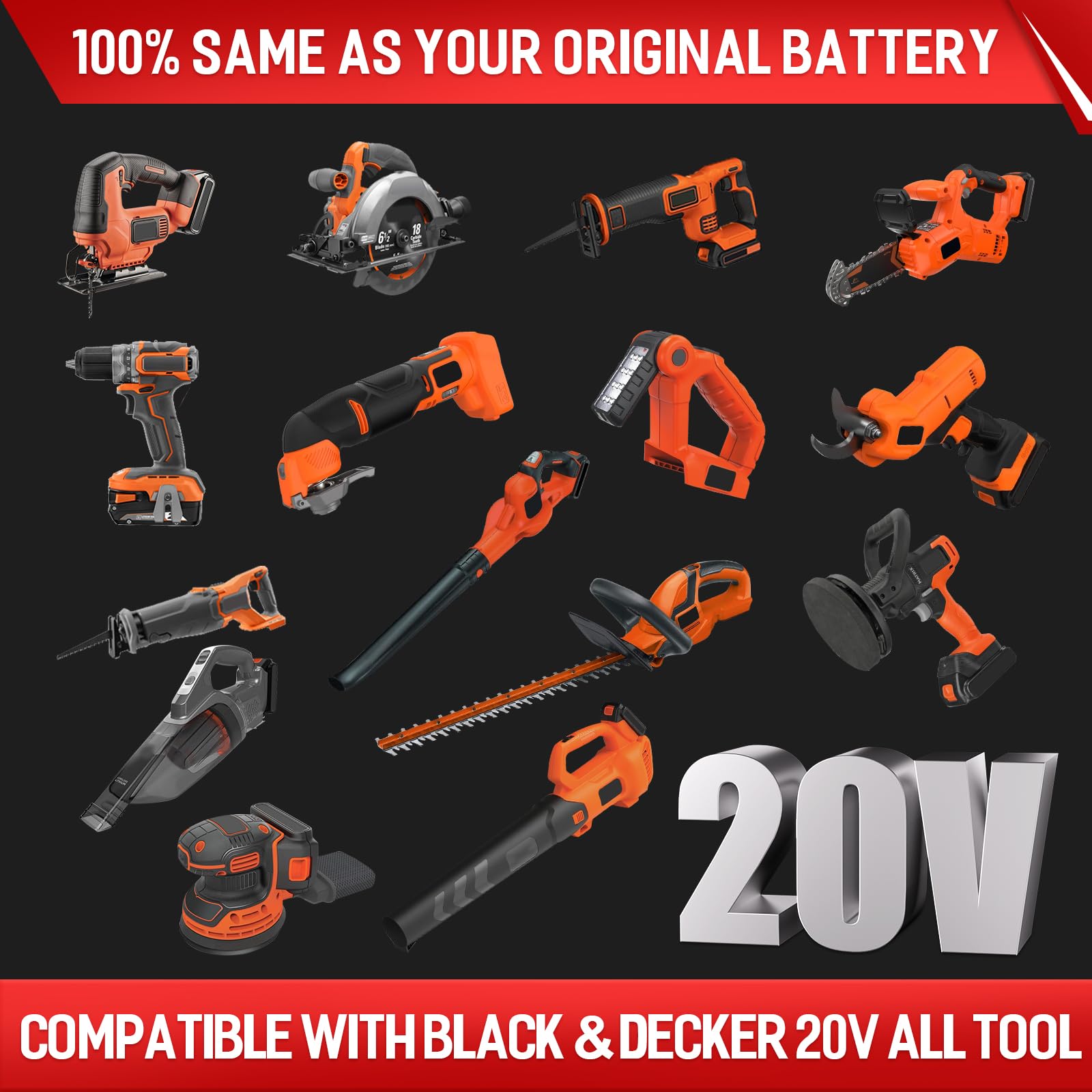 3500mAh LBXR20 Battery for Black and Decker 20V Battery Replacement 20Volt Max Lithium-ion LB20 LBXR20 LBXR2020 20V Lithium-ion Weed Eater Trimmer Cordless Tool Battery 2Pack Just for Black and Decker